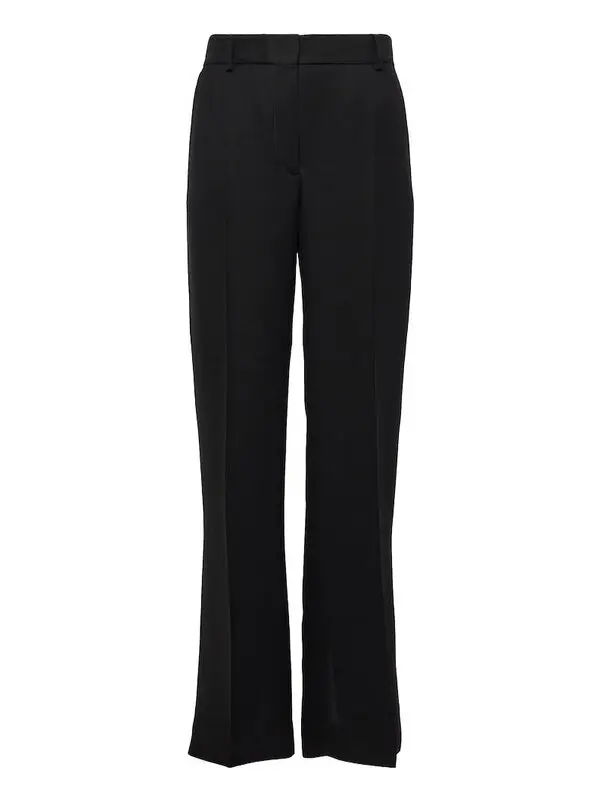 TOTEME Mid-rise Straight Leg Trousers - Black
