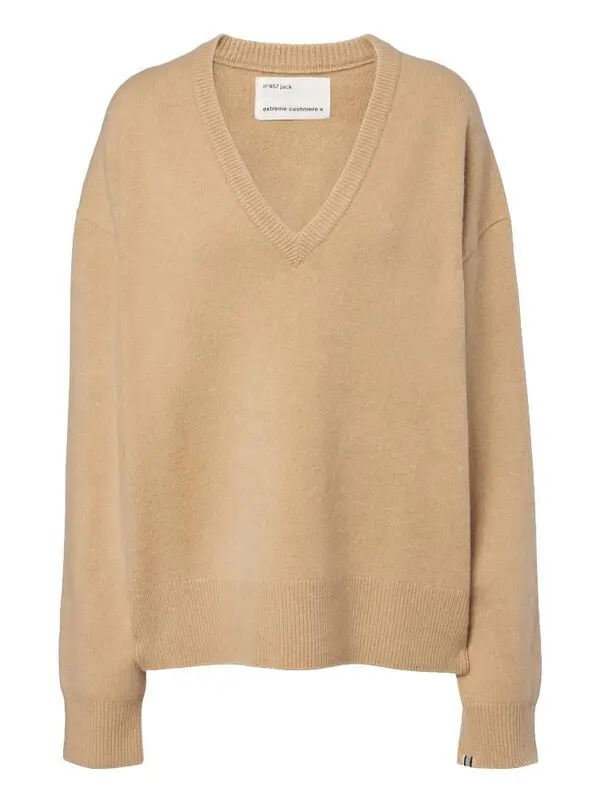 Extreme Cashmere N°457 Jack Oversized V-neck Sweater - Beige