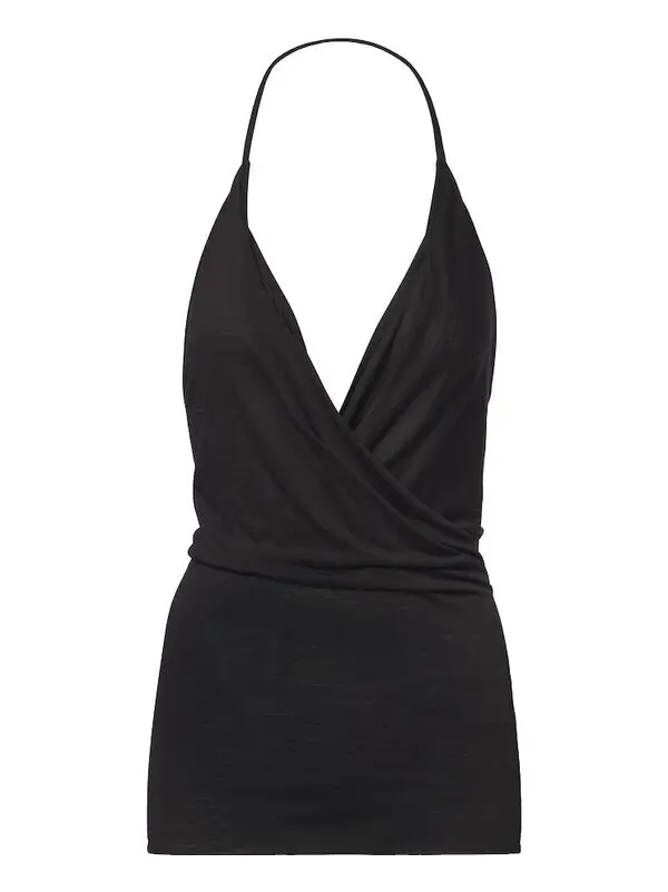 Rick Owens Draped Wool And Silk Top - Black