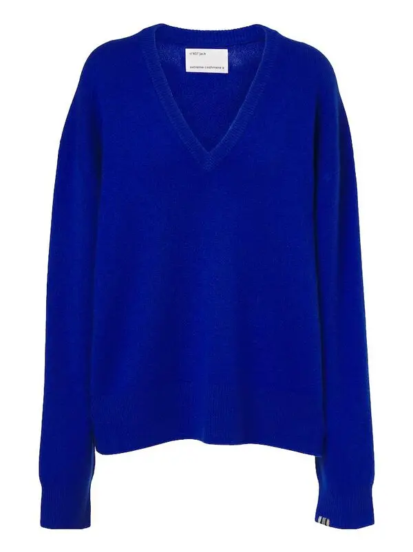 Extreme Cashmere N°457 Jack V-neck Cashmere-blend Sweater - Blue