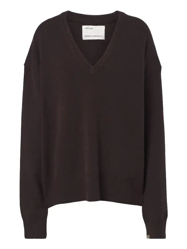Extreme Cashmere N°457 V-neck Cashmere-blend Sweater - Brown
