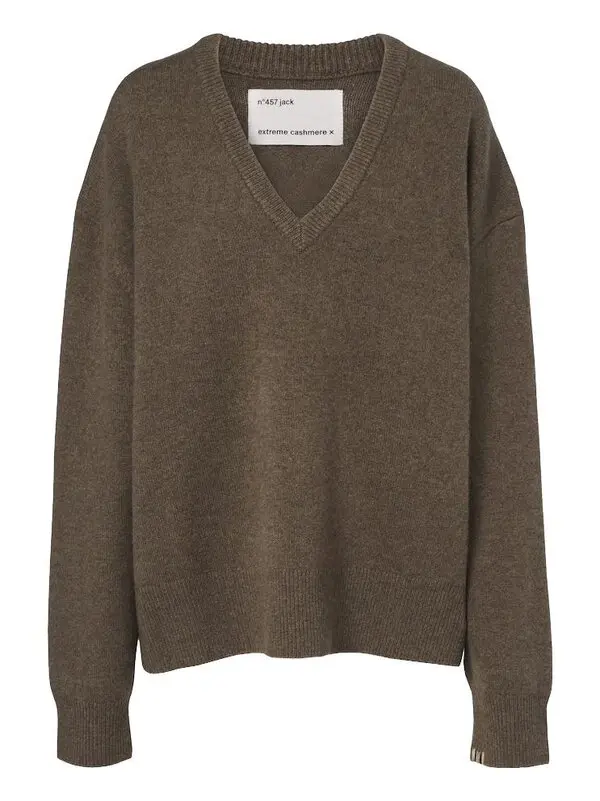 Extreme Cashmere N°457 Jack V-neck Cashmere-blend Sweater - Green