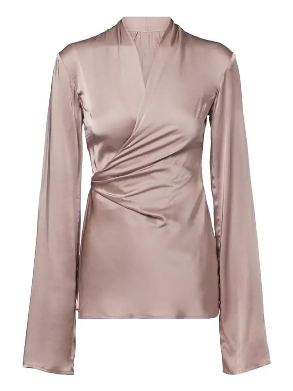 Rick Owens Draped Satin Top - Pink