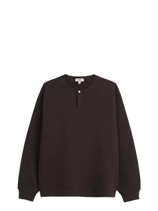 Cos Relaxed Scuba Henley Top - Brown