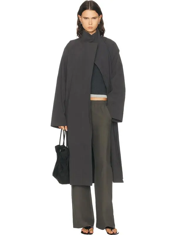 ST. AGNI Technical Cotton Cocoon Coat - Iron Glaze