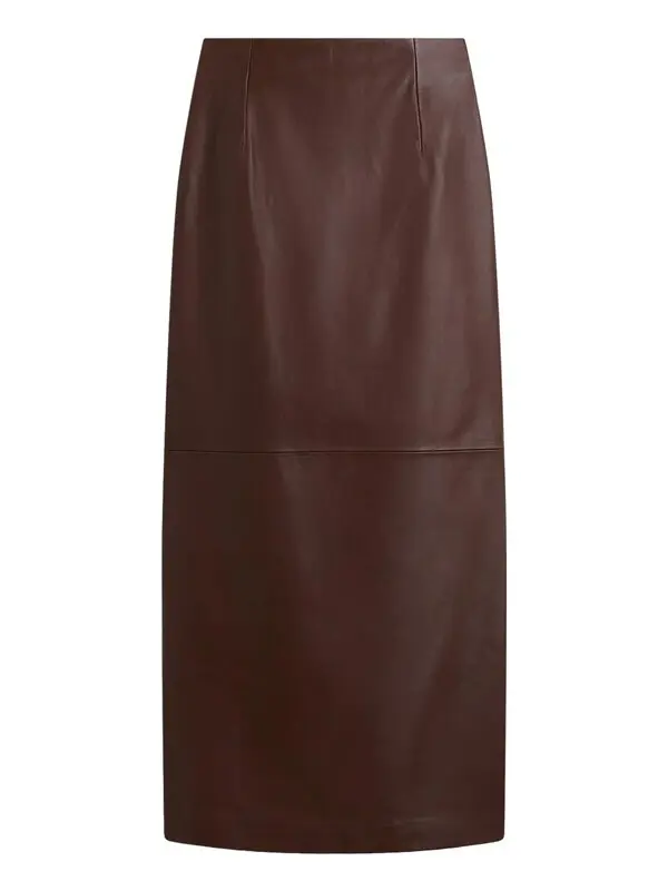 Scanlan Theodore Leather Pencil Skirt - Spice
