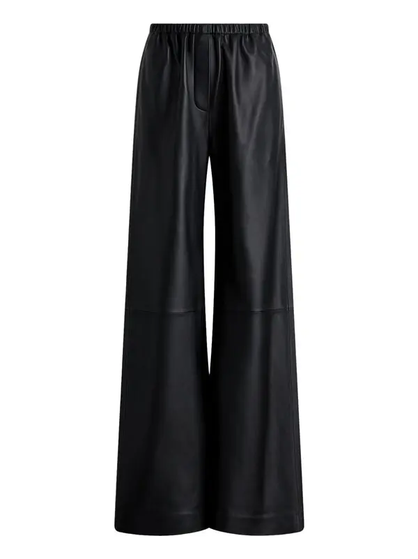Scanlan Theodore Leather Wide Leg Trousers - Noir