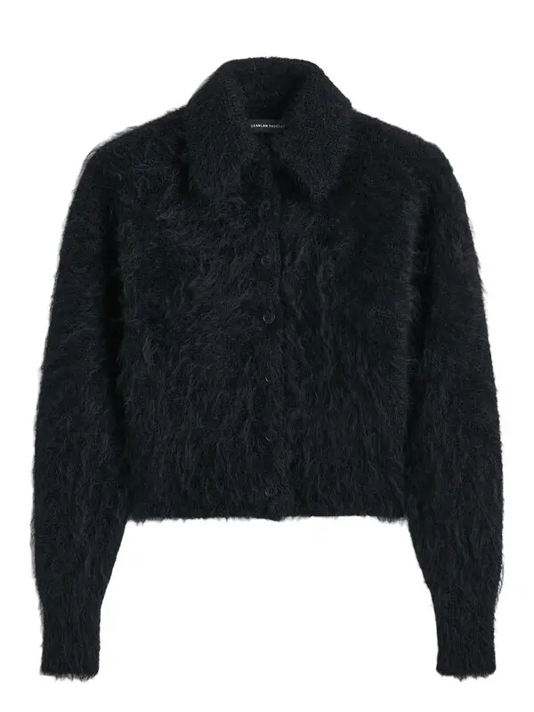 Scanlan Theodore Brushed Mohair Shirt Cardigan - Black