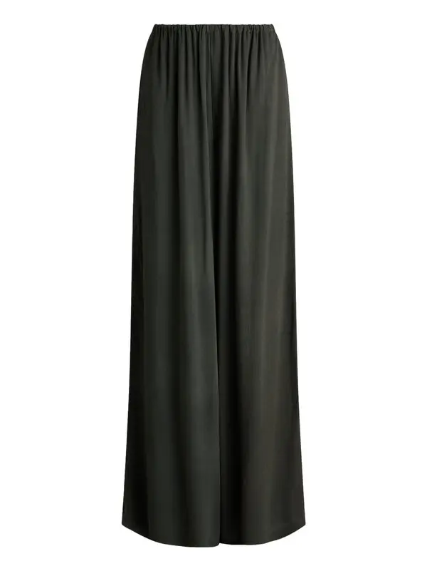 Scanlan Theodore Georgette Soft Trouser Wide Leg Silk Pants - Army