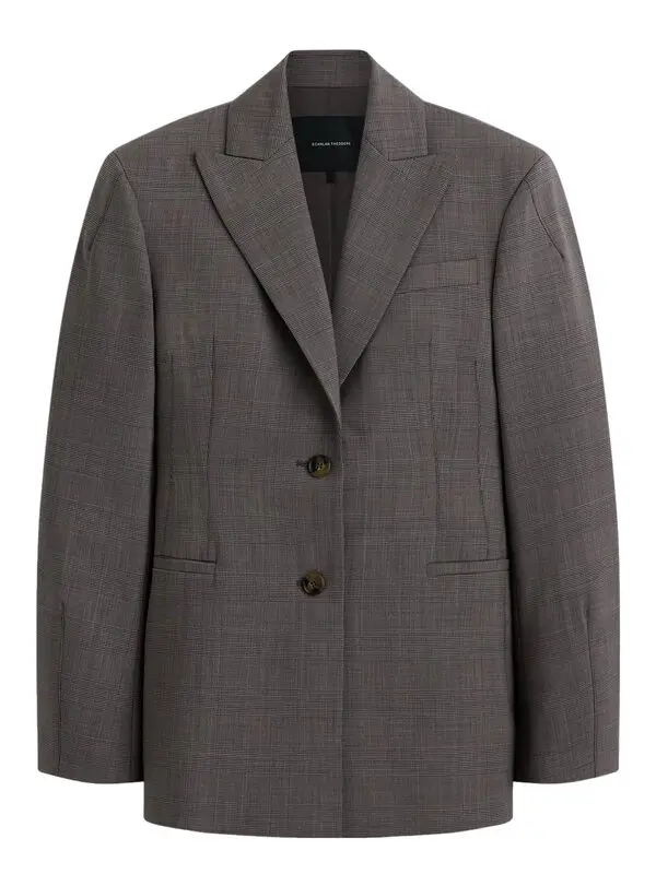Scanlan Theodore Plaid Curved Waist Jacket - Truffle