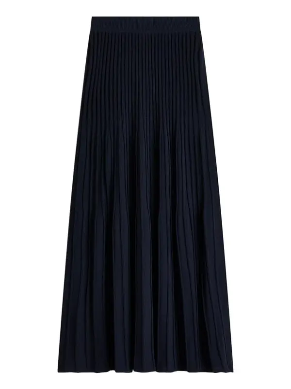 Scanlan Theodore Pleated Knit Midi Skirt - Navy