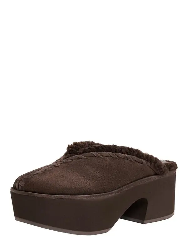 Cult Gaia Tazz Shearling Mules - Luwak