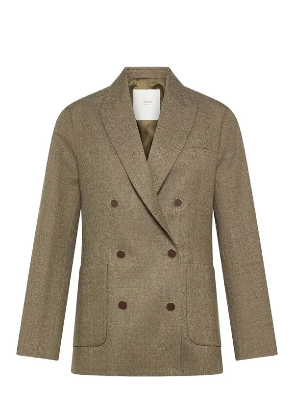 CRUNA Double Breasted Blazer - Brown