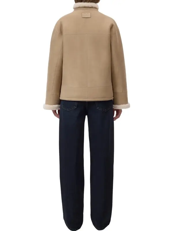 Closed Shearling Lined Jacket - Beige