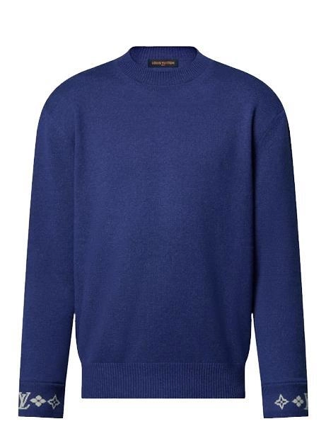 LOUIS VUITTON Cashmere Monogram Crewneck Sweatshirt - Blue
