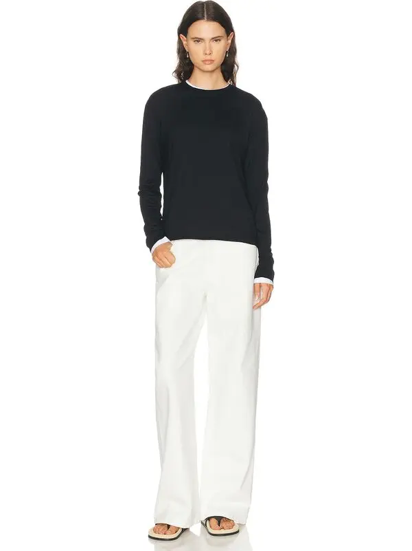 TOTEME Classic Long Sleeve Tee - Black