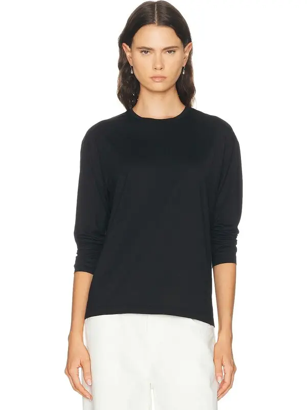 TOTEME Classic Long Sleeve Tee - Black