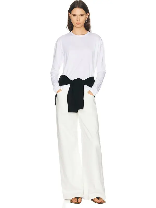 TOTEME Classic Long Sleeve Tee - White