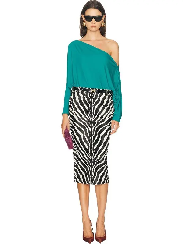 Françoise Devon Draped Off-shoulder Top - Teal