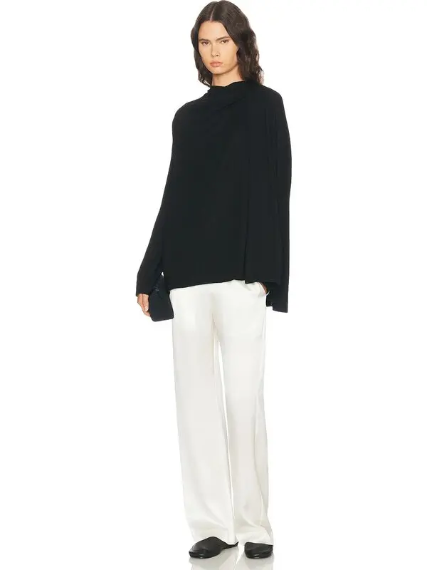 TOTEME Draped Jersey Blouse - Black