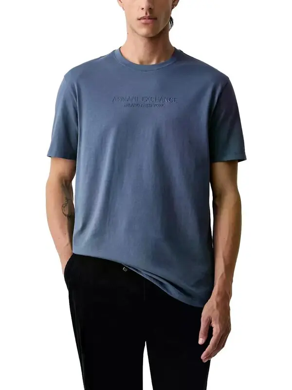 Armani Exchange Logo-embossed T-shirt - Blue