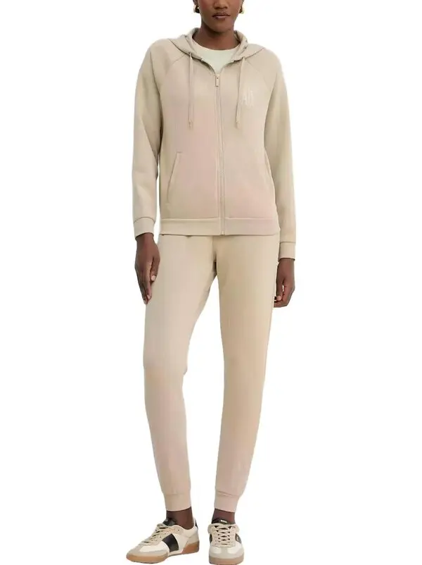 Armani Exchange Rhinestone Logo Embellished Track Pants - Neutrals