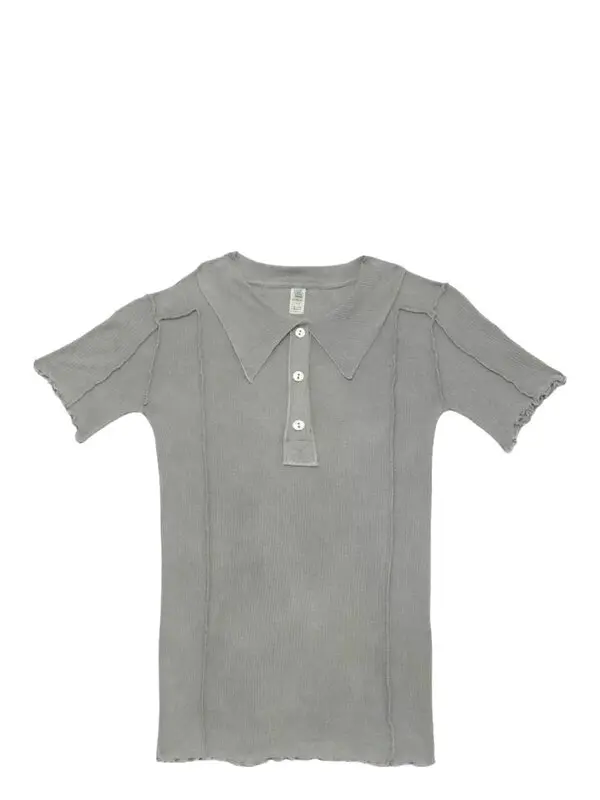 BASERANGE Omato Ribbed Polo - Neutrals