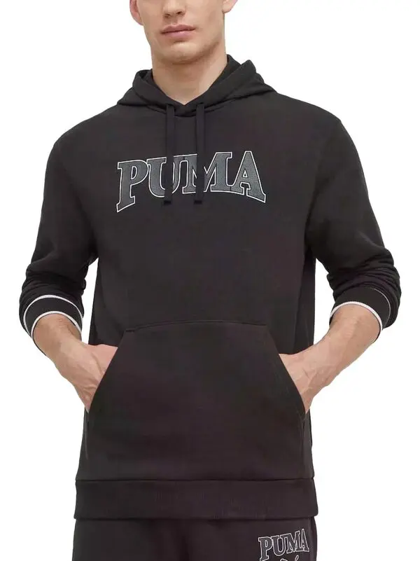 PUMA Logo Print Drawstring Hoodie - Black