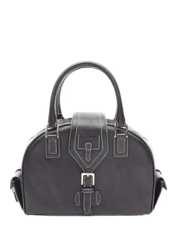 Loewe Senda Buckle-strap Leather Tote Bag - Black