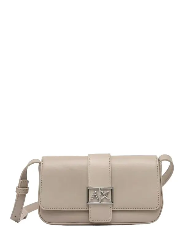 Armani Exchange Logo Plaque Crossbody Bag - Neutrals