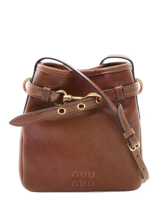 Miu Miu Nappa Pilot Shoulder Bag - Brown