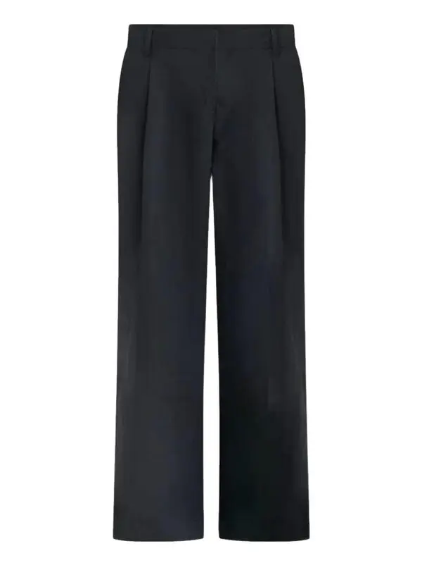 BELLE ANNA Pleated Wide-leg Trousers - Black