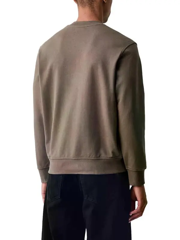 Armani Exchange Logo Print Crew Neck Sweater - Brown
