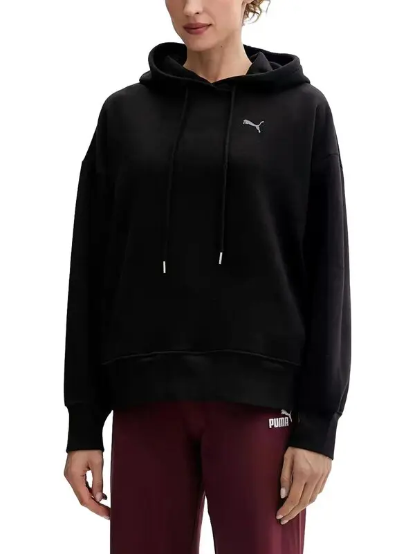 PUMA Embroidered Logo Drawstring Hoodie - Black