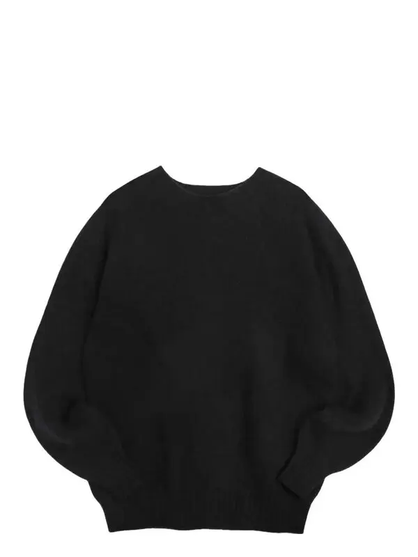 You Must Create Crew Neck Wool Sweater - Black