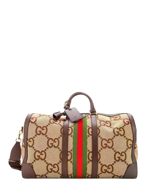 Gucci Jumbo Gg Canvas Savoy Convertible Duffle Bag - Brown