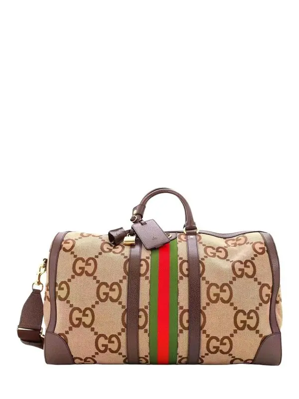 Gucci Jumbo Gg Canvas Savoy Convertible Duffle Bag - Brown