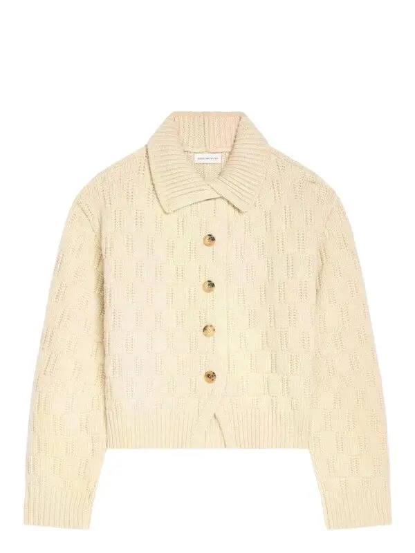 Dries Van Noten Textured Wool Cardigan - Neutrals