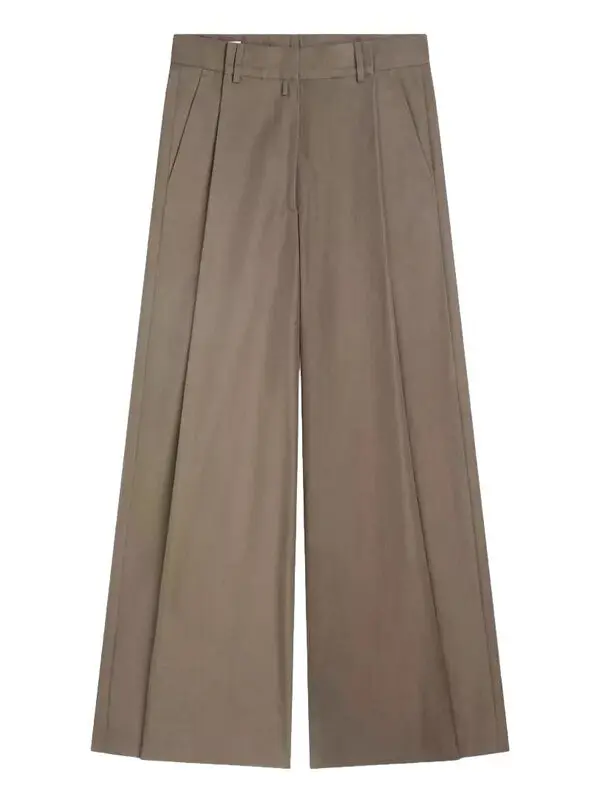 Dries Van Noten Pleated Wide-leg Cotton Trousers - Grey