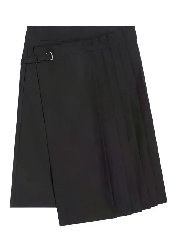 Dries Van Noten Pleated Wool Kilt - Black