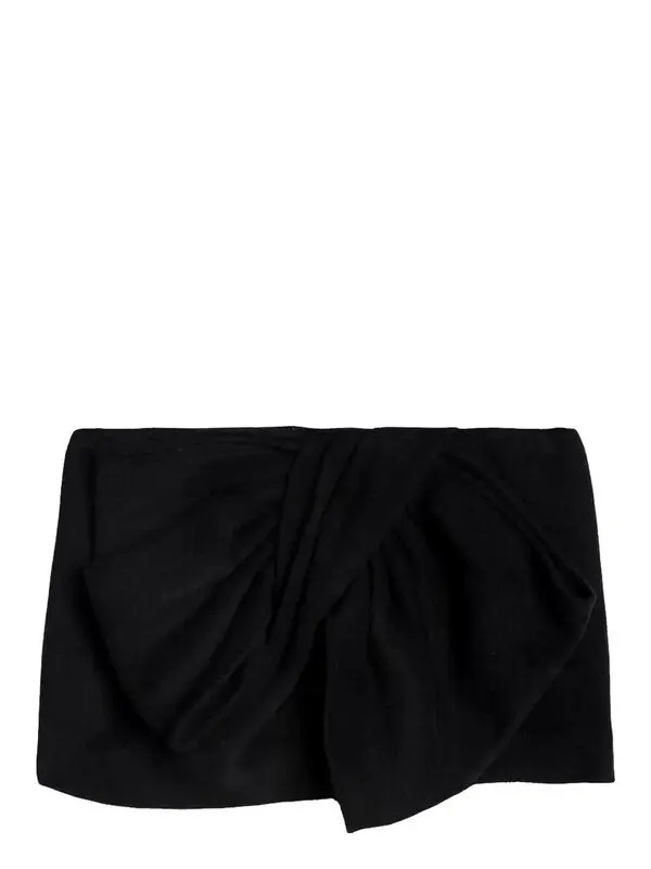 7 For All Mankind Mini Skirt With Bow Detail - Black