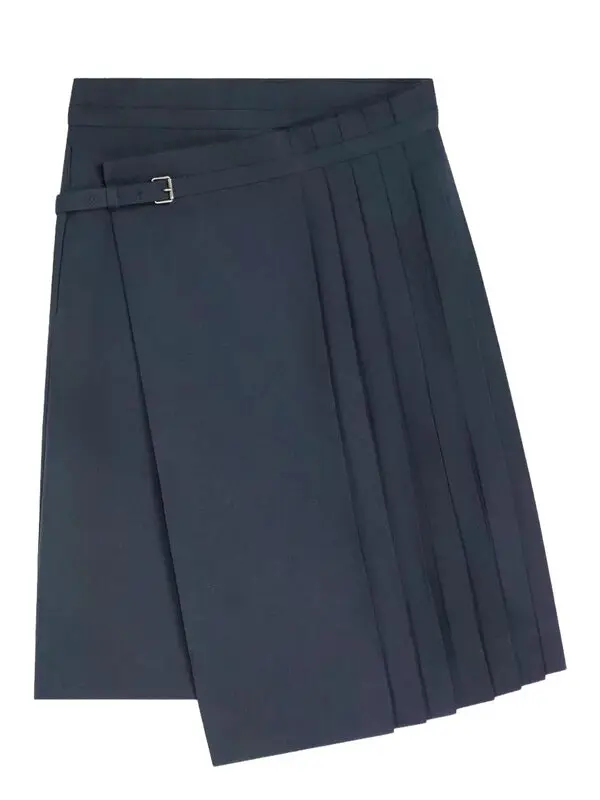 Dries Van Noten Pleated Wool Kilt - Blue