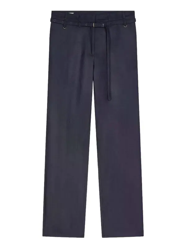 Dries Van Noten Belted Wool Trousers - Blue