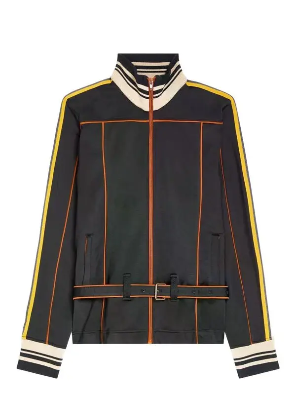 Dries Van Noten Jersey Track Jacket With Belt Detail - Black