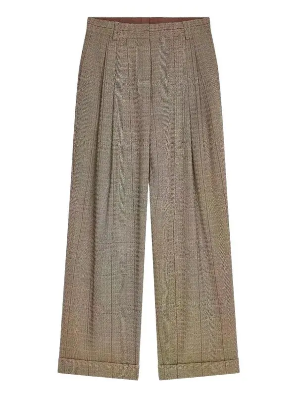 Dries Van Noten Pleated Wool Trousers - Brown