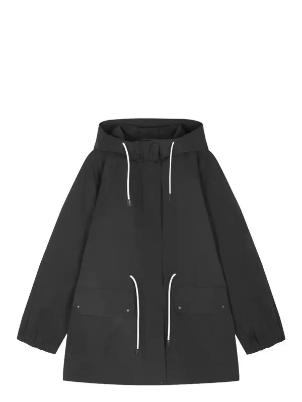 JNBY Raglan-sleeve Drawstring Trench Coat - Black