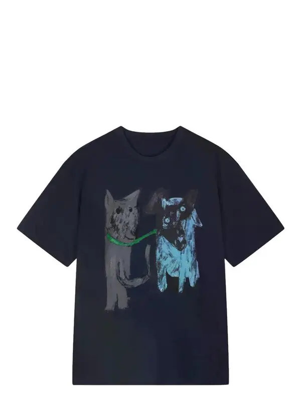 JNBY Graphic Print Cotton T-shirt - Blue