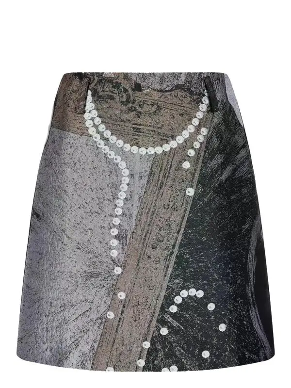 JNBY Jacquard A-line Mini Skirt - Black