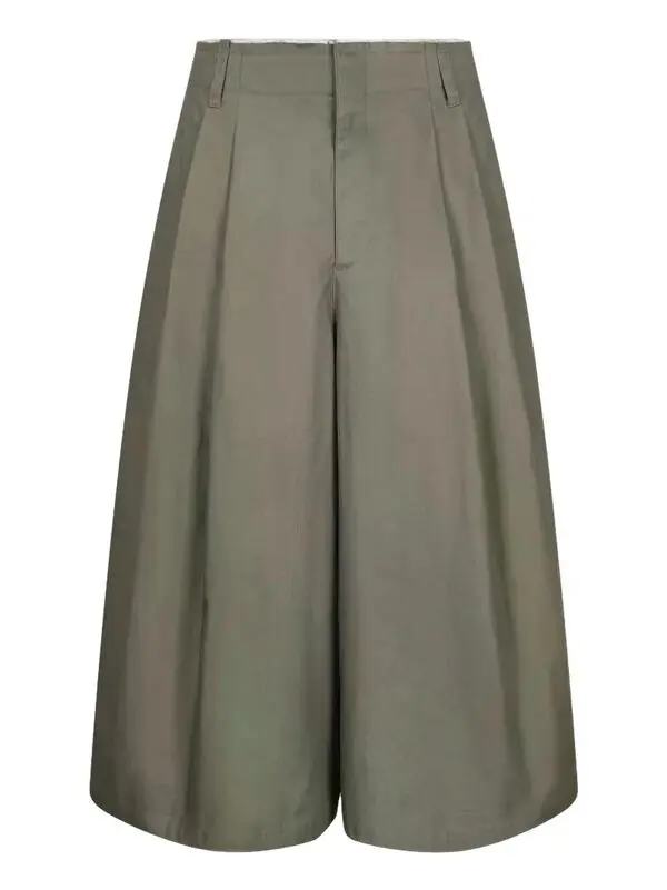 LESS Pleated Cotton Trousers - Green