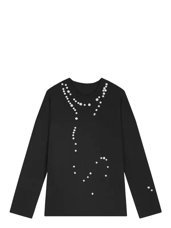 JNBY Pearl Embellished Long-sleeve T-shirt - Black